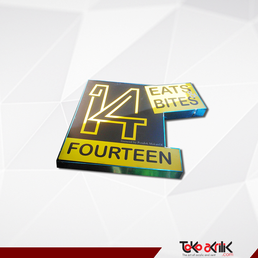 Jual Letterbox Huruf Timbul Akrilik Fourteen - Tokoakrilik.com