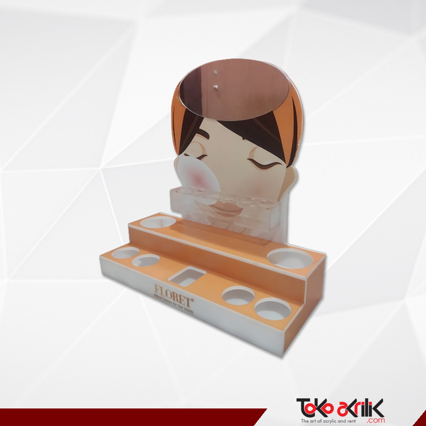 Display Showcase Kosmetik Akrilik + Cermin - Tokoakrilik